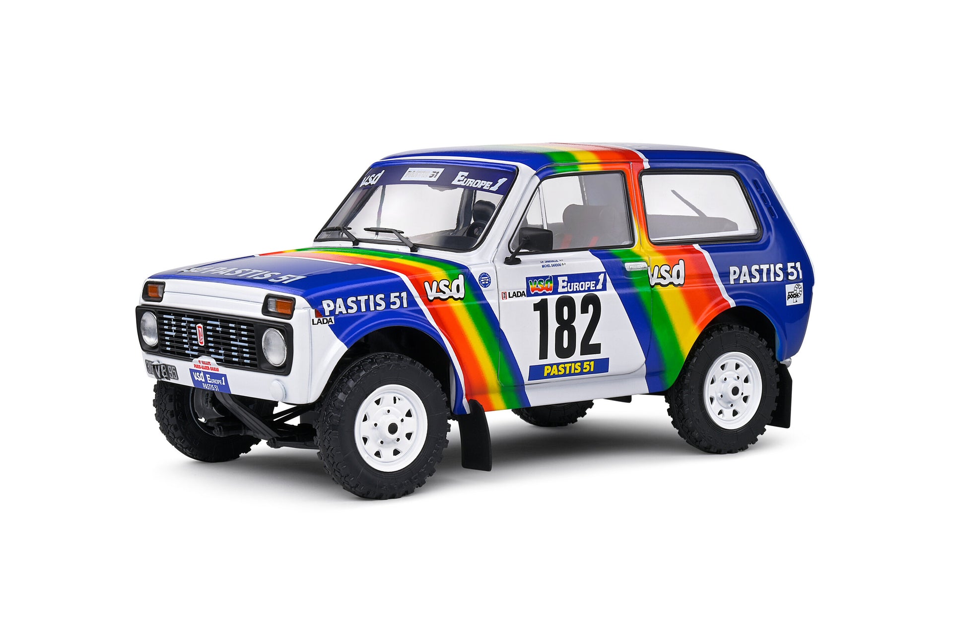 Solido 1984 LADA Niva white Racing car no 182 JABOUILLE and SARDOU Par ...