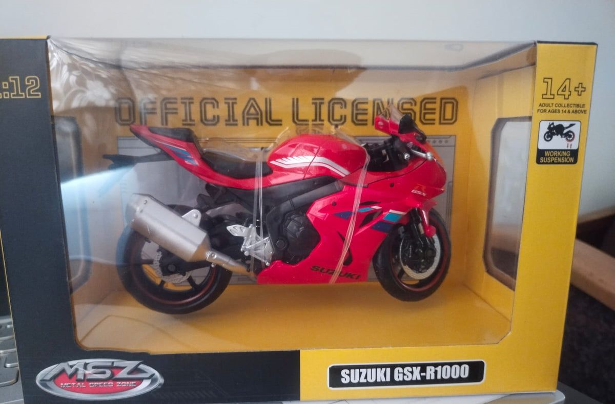 Suzuki GSX-R1000 bike Diecast model red 1/12 scale miniature Bike mode ...