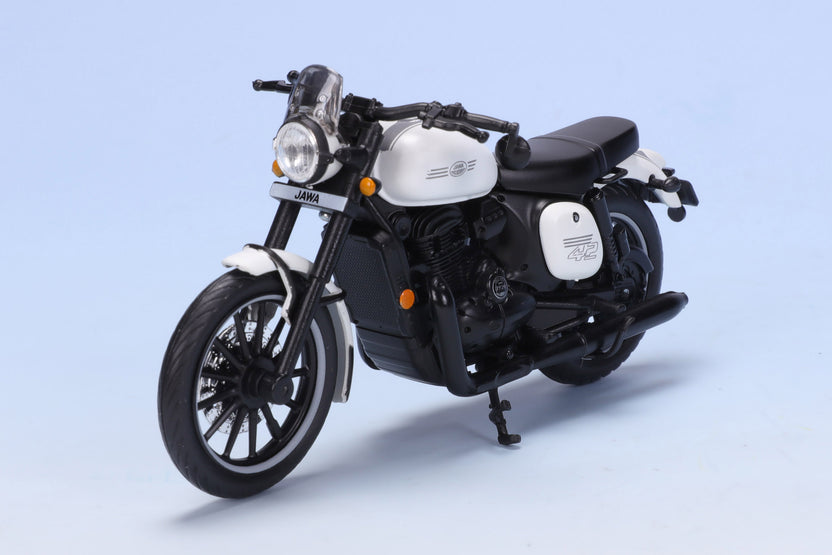 Buy JAWA 42 bike miniature scale model bike in Sirius White colour ...